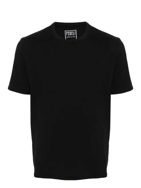 Fedeli Short-sleeve Cotton T-shirt - Black