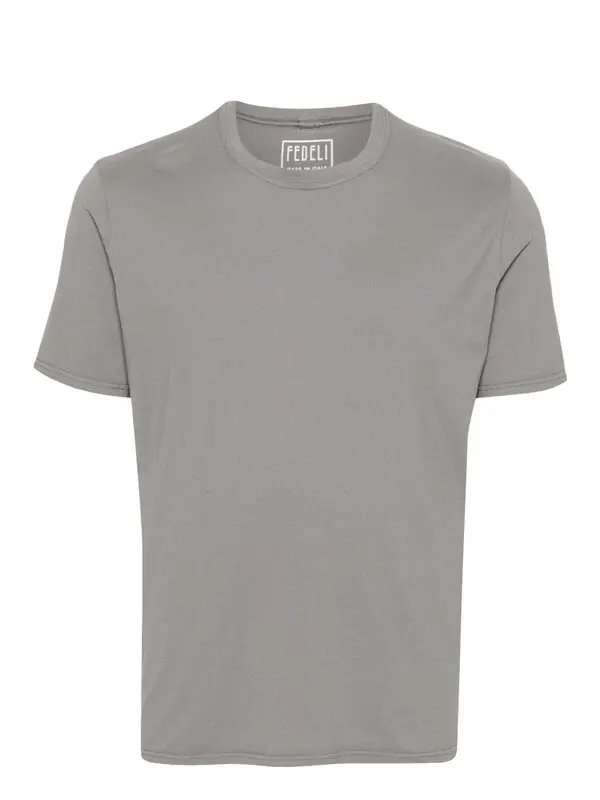 Fedeli Short-sleeve Cotton T-shirt - Grey