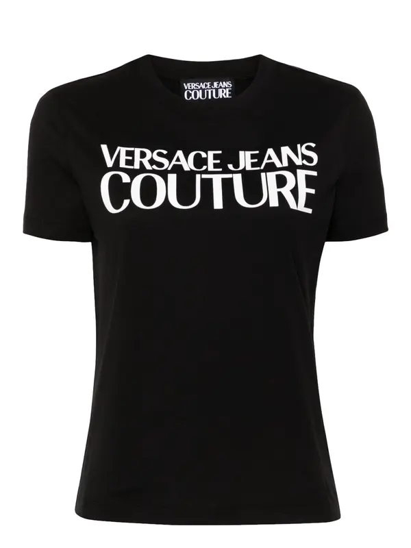 Versace Rubberised-logo T-shirt - Black