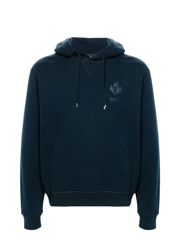Dsquared2 Raised-logo Cotton Hoodie - Blue