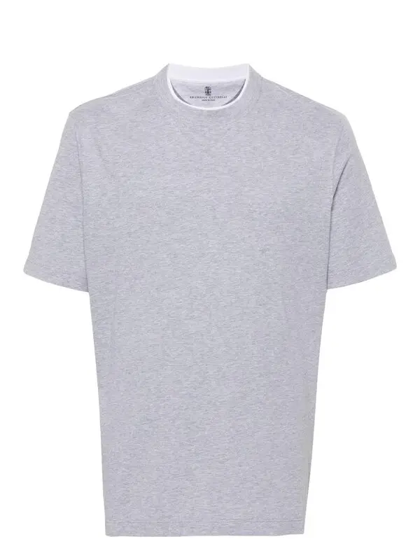 Brunello Cucinelli Layered Cotton T-shirt - Grey