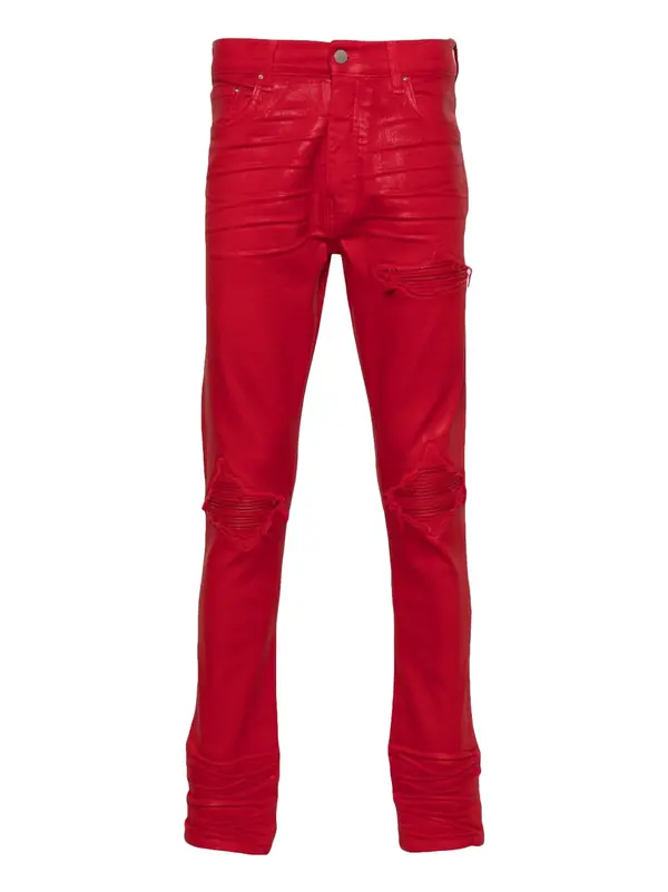 Amiri Wax Mx1 Skinny Jeans - Red