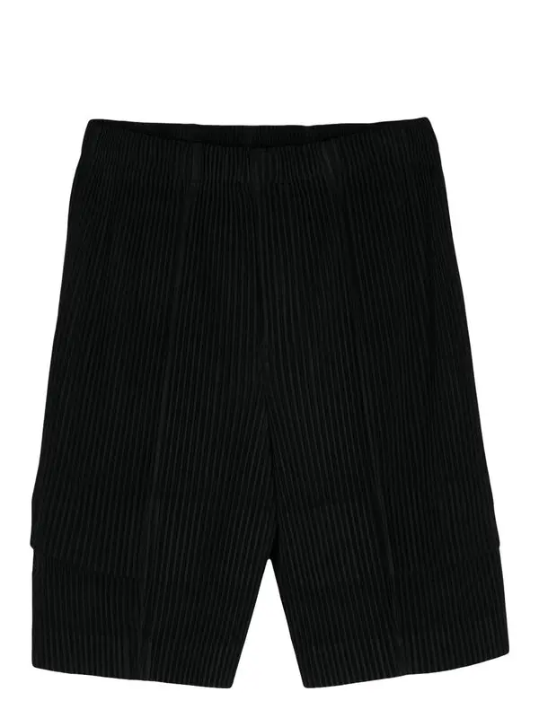 Issey Miyake Cargo Plissé-effect Shorts - Black