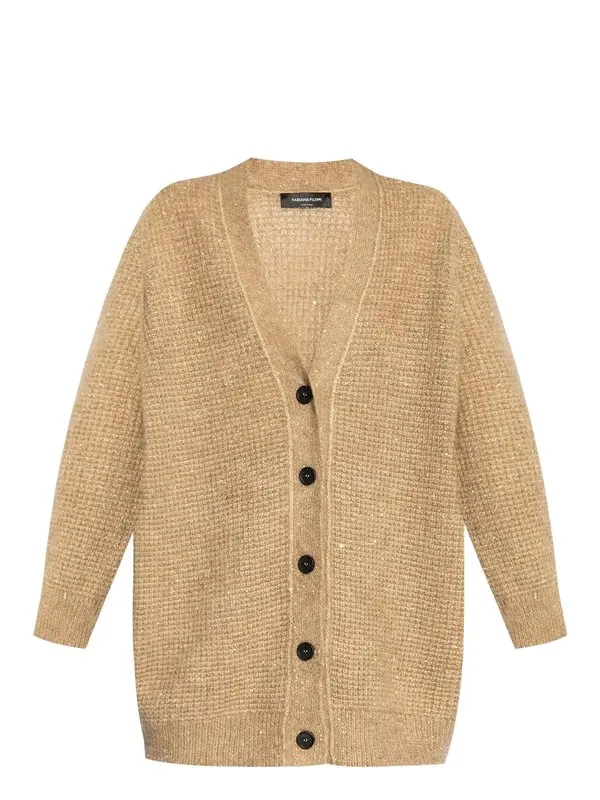Fabiana Filippi Sequin-detail Waffle-knit Cardigan - Neutrals