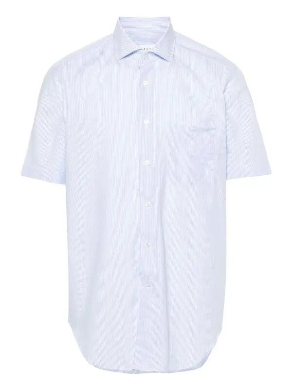 XACUS Striped Cotton Shirt - Blue