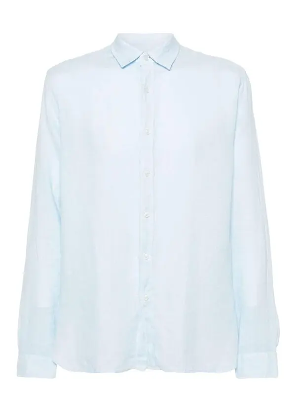 XACUS Long-sleeve Linen Shirt - Blue