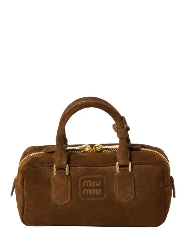 Miu Miu Arcadie Suede Tote Bag - Brown