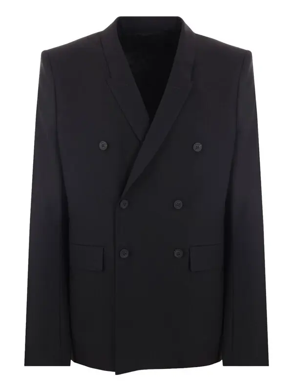 Rick Owens Double-breasted Stretch-wool Blazer - Black