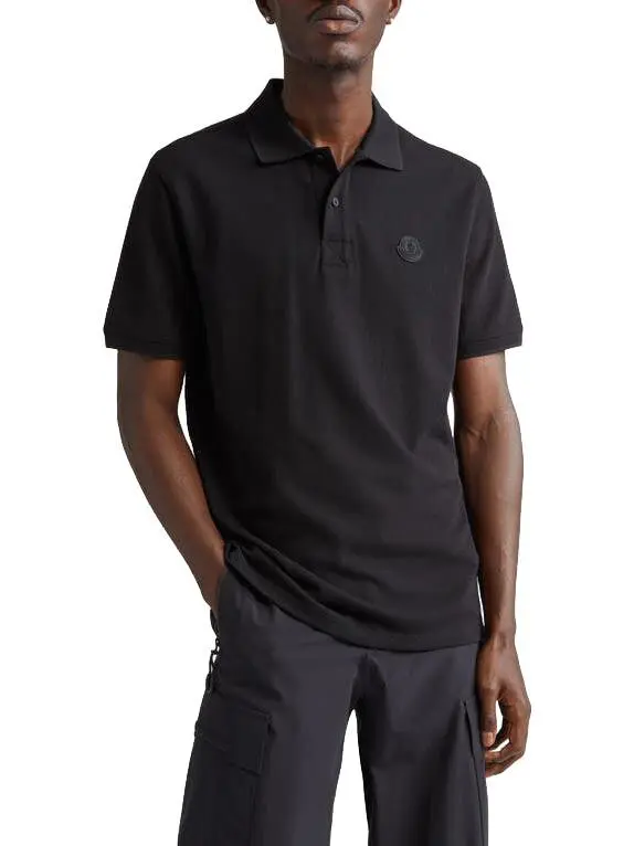 Moncler Logo Cotton Polo - Black