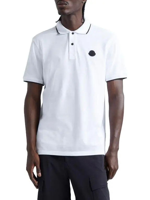 Moncler Logo Cotton Polo - White