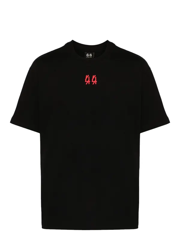 44 LABEL GROUP Lasered Cotton T-shirt - Black