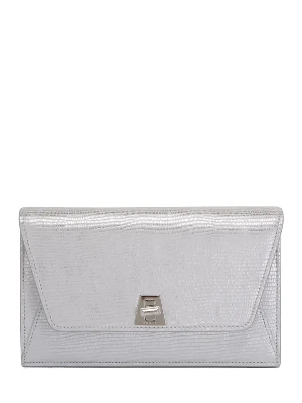 Akris Anouk Metallic Leather Clutch - Silver