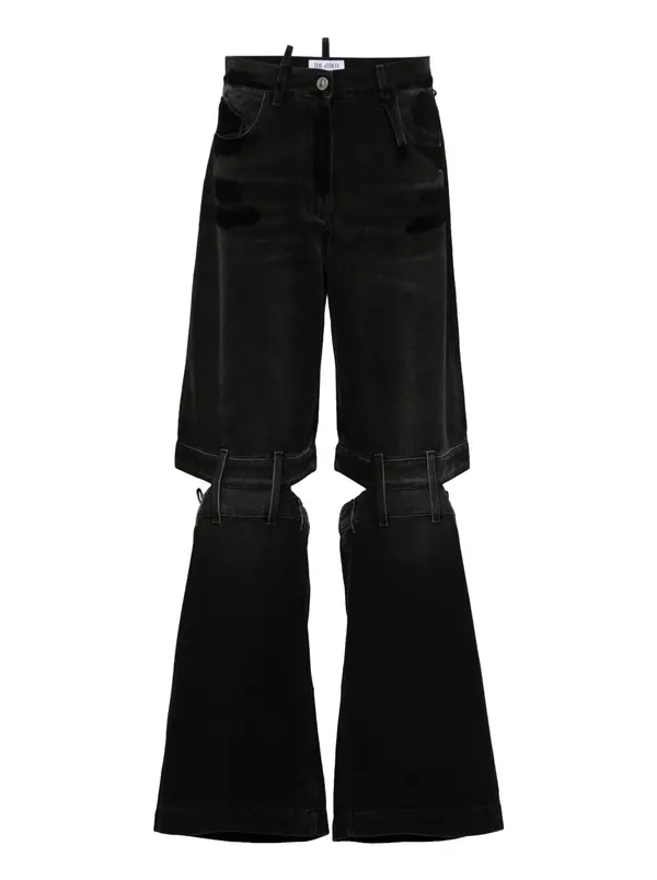 Attico Lunghi High-rise Wide-leg Jeans - Black
