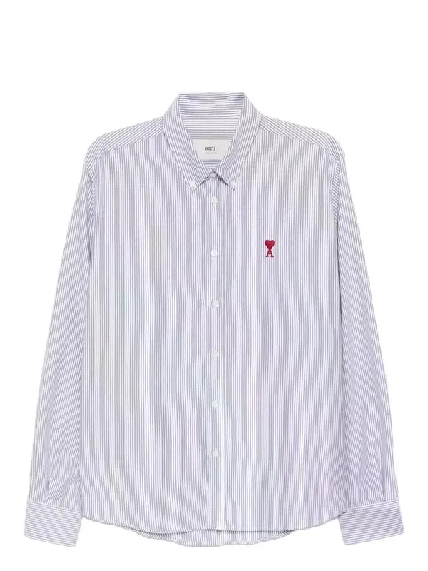 Ami De Coeur Monogram Striped Shirt - White