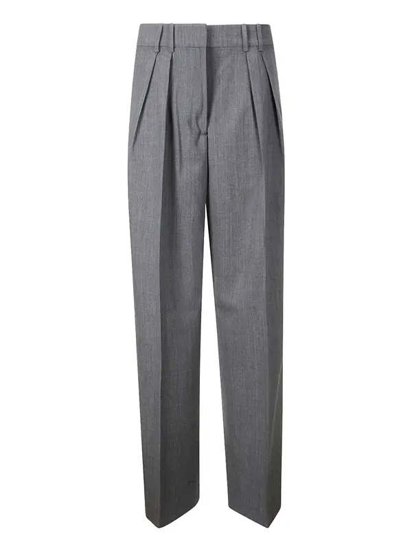 RÓHE Pleated Slim-fit Trousers - Grey