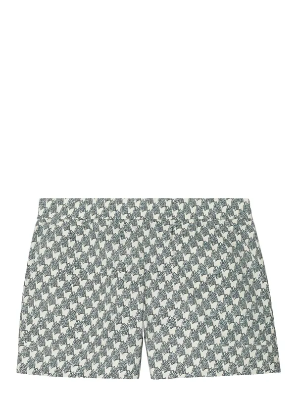 Tory Burch Zebra-print Poplin Shorts - Blue