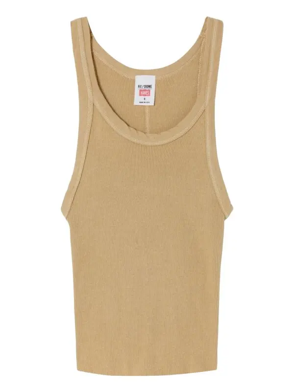 RE/DONE Ribbed Knit Tank Top - Neutrals