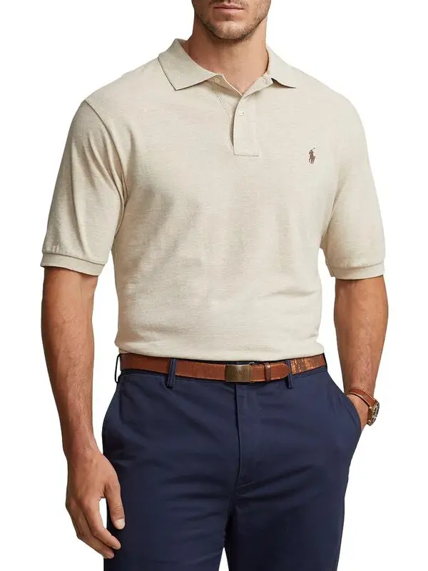 Polo Ralph Lauren Big & Tall Mesh Polo Shirt - Expedition Dune Hthr