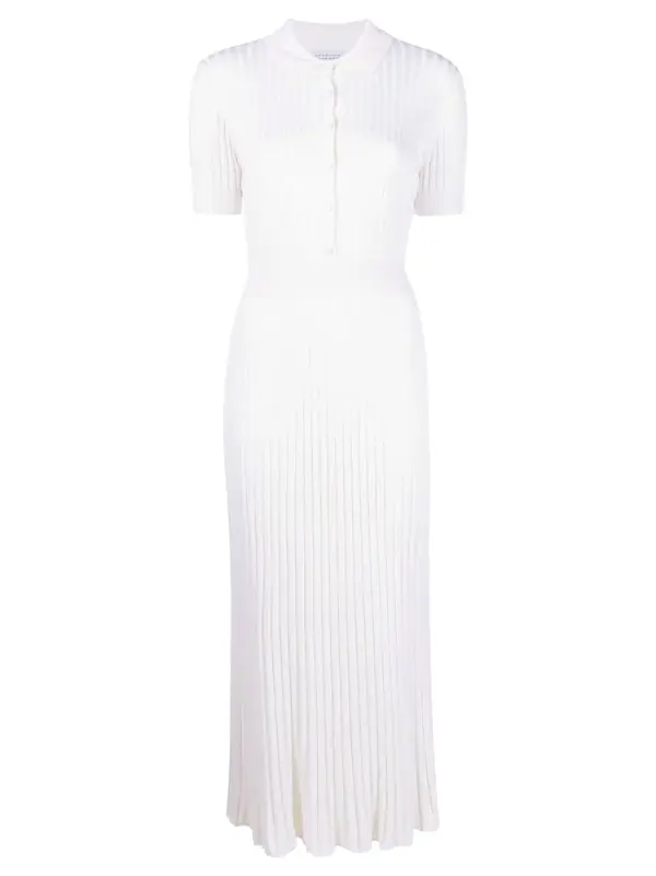 Gabriela Hearst Amor Ribbed-knit Midi Dress - Neutrals