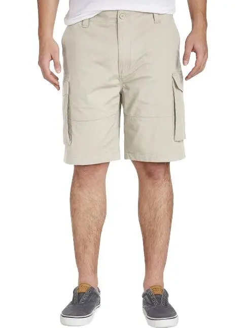 NAUTICA Stretch Ripstop Cotton Cargo Shorts - Stone