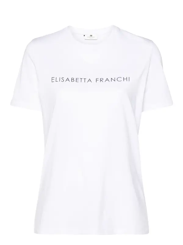 Elisabetta Franchi Rhinestone Embellished T-shirt - White