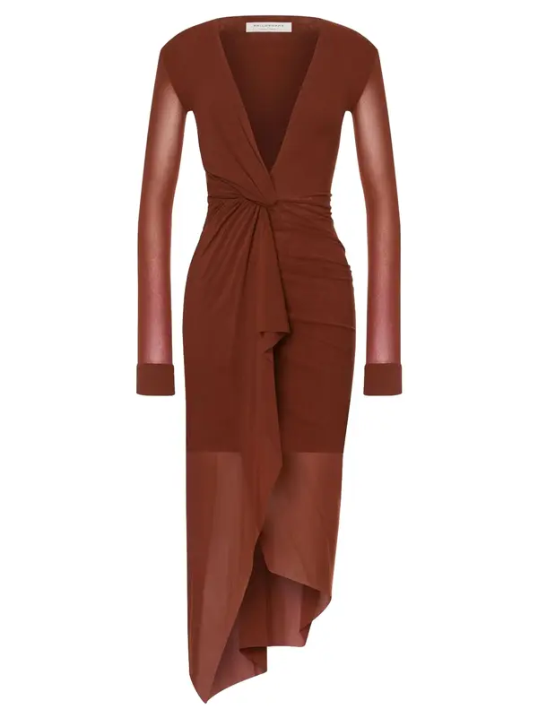 Philosophy Di Lorenzo Serafini V-neck Twist-detail Dress - Brown