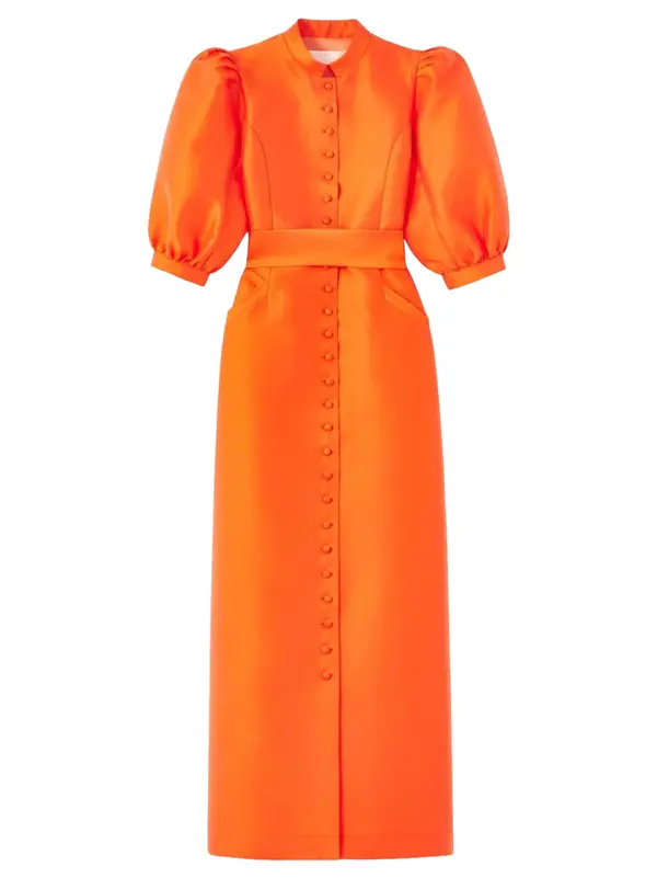 DESTREE Amoako Satin Midi Dress - Orange