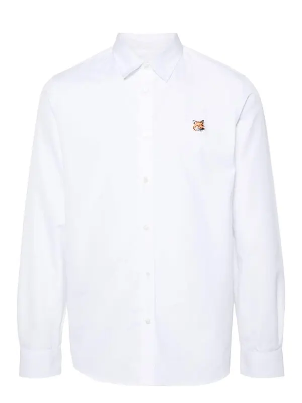 Maison Kitsuné Fox-motif Cotton Shirt - White