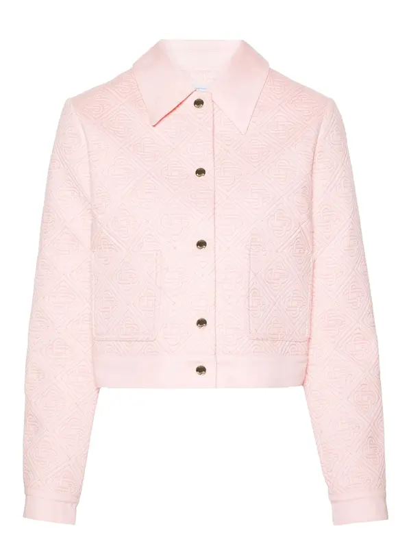 Casablanca Logo-quilted Shirt Jacket - Pink