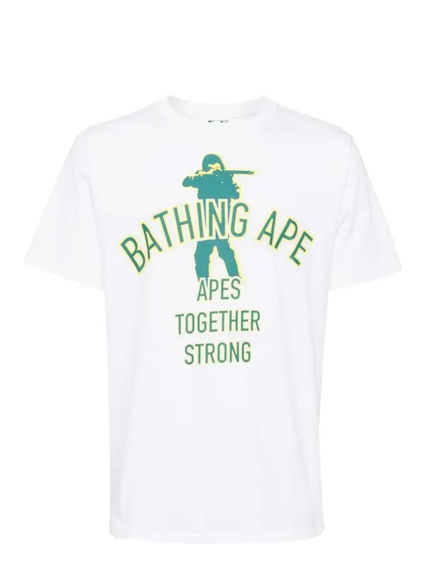 A BATHING APE Logo-print Cotton T-shirt - White