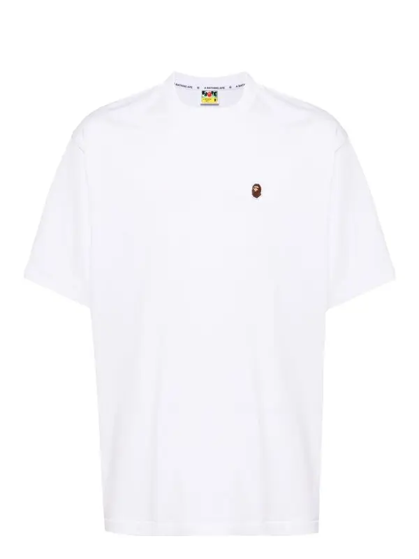 A BATHING APE Embroidered-logo Cotton T-shirt - White