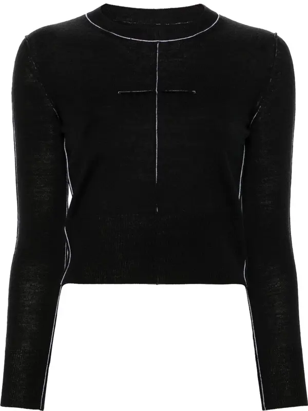 MAISON MARGIELA Contrast-stitching Jumper - Black