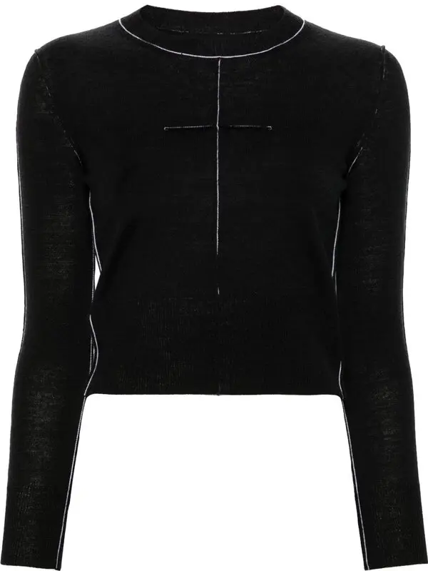 MAISON MARGIELA Contrast-stitching Jumper - Black