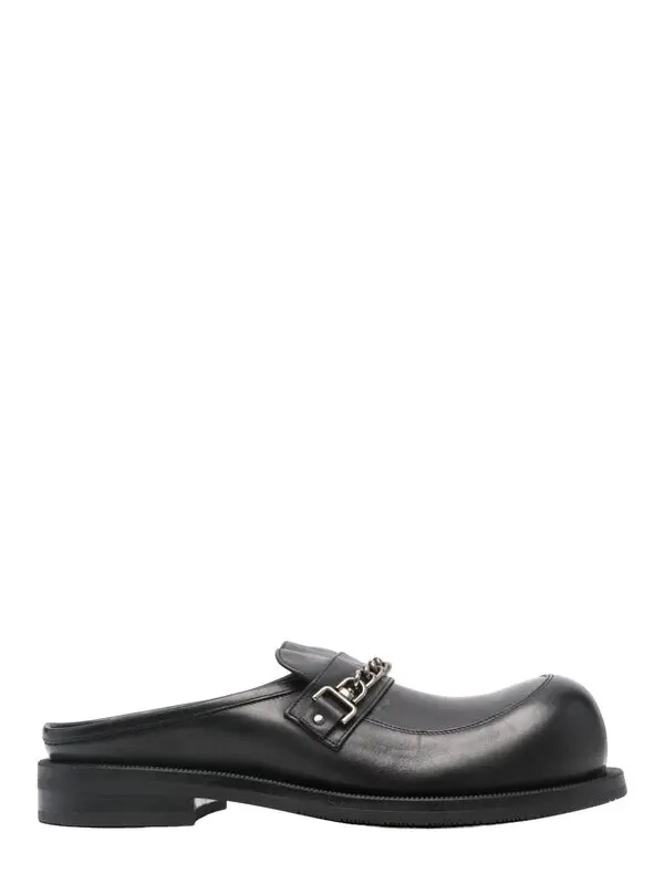 Martine Rose Chain-detailed Leather Mules - Black