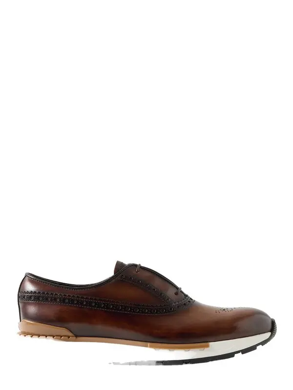 Berluti Fast Track Venezia Leather Sneakers - Brown