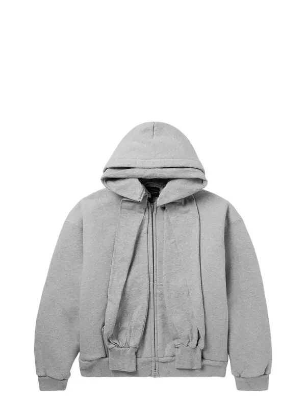Balenciaga Incognito Oversized Layered Hoodie - Gray