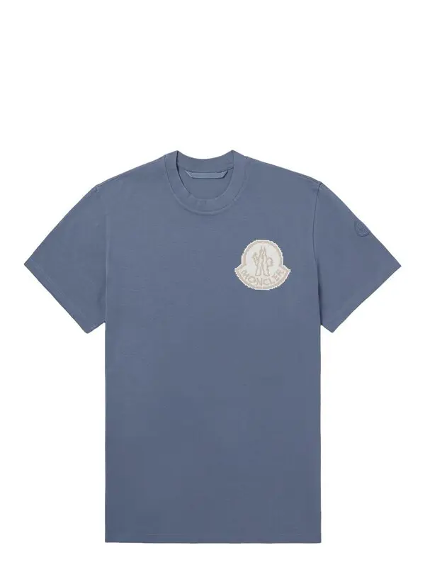 Moncler Logo-appliquéd Cotton-jersey T-shirt - Blue