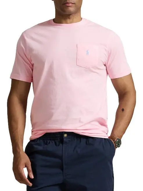 Polo Ralph Lauren Big & Tall Classic Fit Jersey Crewneck Pocket Tee - Bath Pink