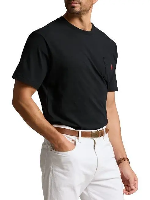 Polo Ralph Lauren Big & Tall Classic Fit Jersey Crewneck Pocket Tee - Black