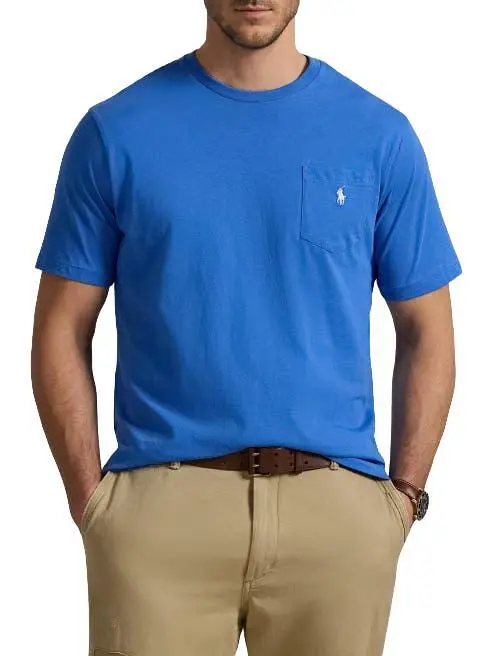 Polo Ralph Lauren Big & Tall Classic Fit Jersey Crewneck Pocket Tee - Embayment Blue