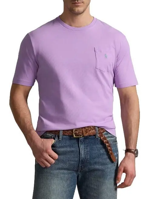 Polo Ralph Lauren Big & Tall Classic Fit Jersey Crewneck Pocket Tee - Light Lilac