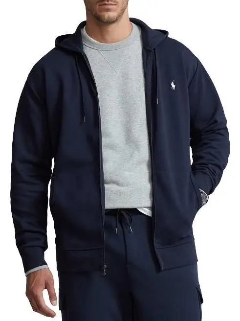 Polo Ralph Lauren Big & Tall Double-knit Full-zip Hoodie - Aviator Navy