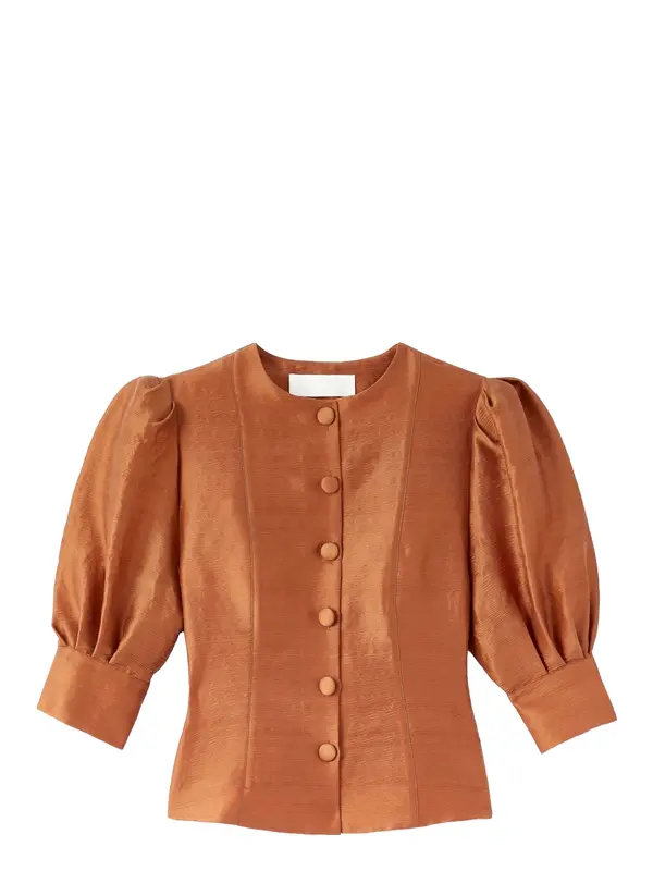DESTREE Jasper Plissé Blouse - Brown