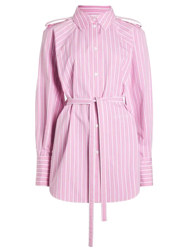 Patou Striped Mini Shirt Dress - Pink
