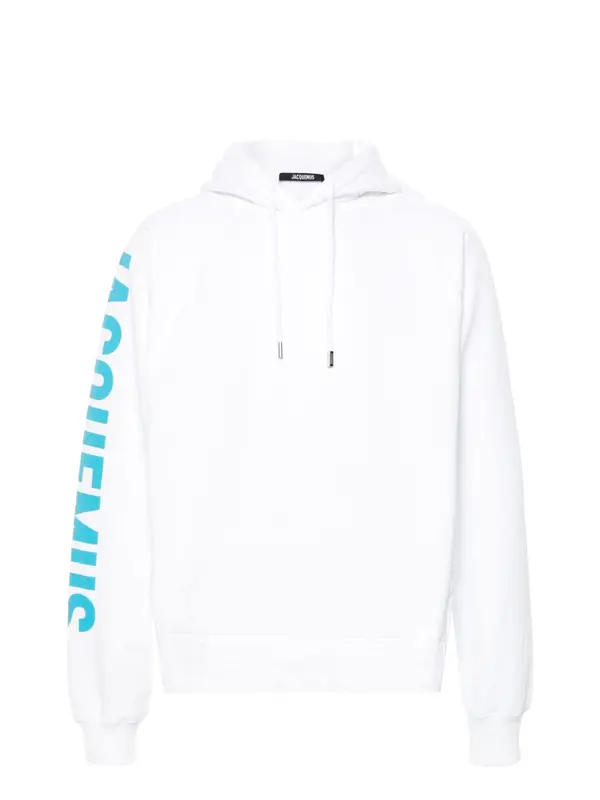 Jacquemus Raised-logo Cotton Hoodie - White
