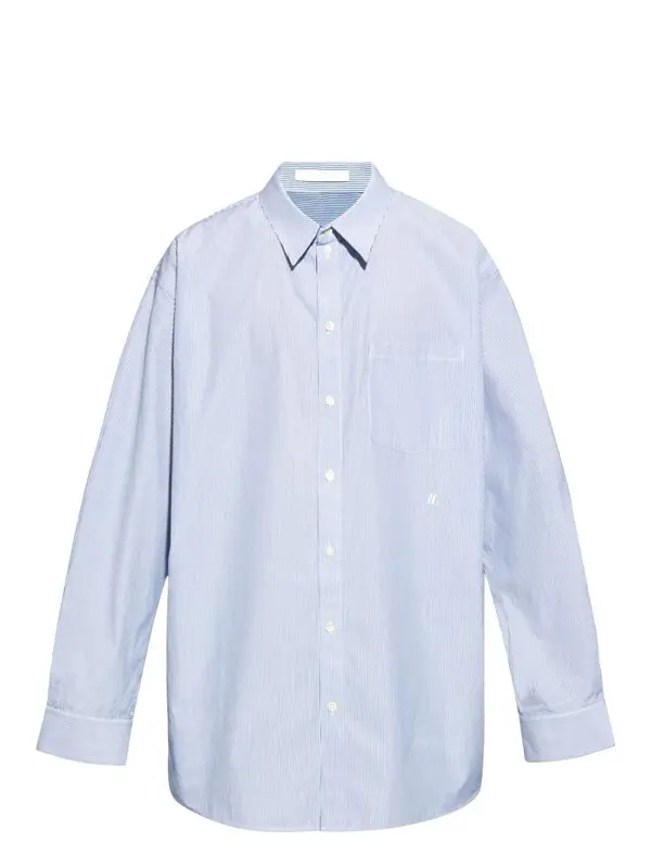 Helmut Lang Striped Cotton Shirt - Blue