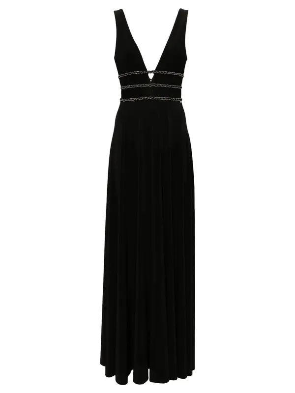 NISSA Bead-embellished Maxi Dress - Black