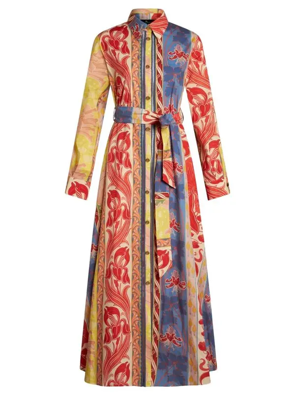 Etro Cotton-blend Shirt Dress - Red