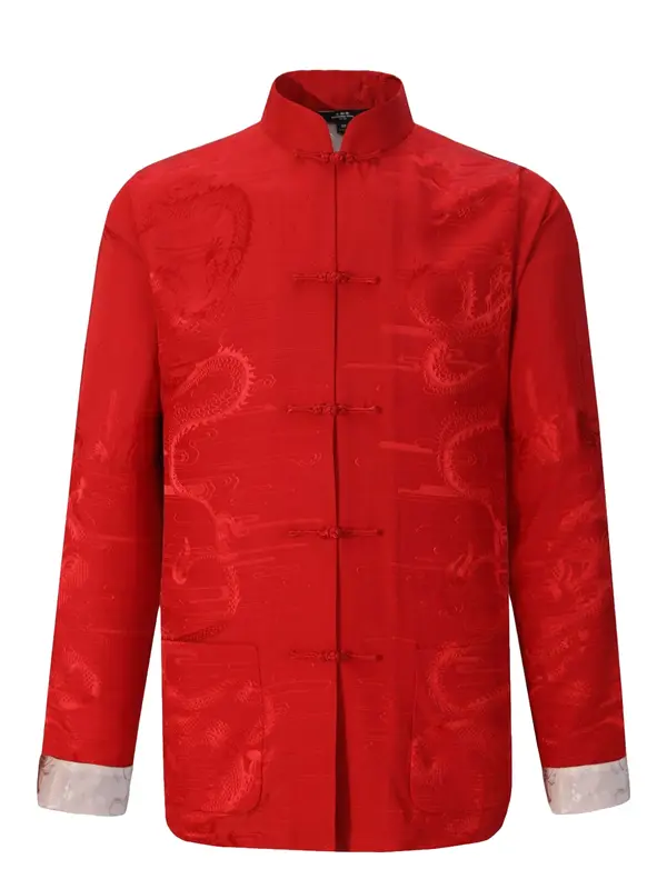 Shanghai Tang Dragon-jacquard Mulberry Silk Jacket - Red