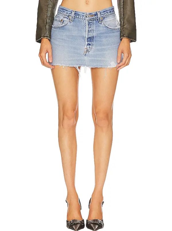 EB DENIM Vintage Mini Skirt - Vintage Blue